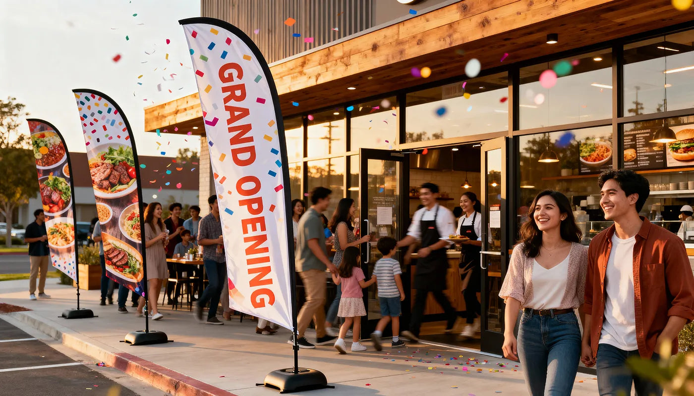 Grand Opening Feather Flags | Now Open Kits & Banners – featherflags.us