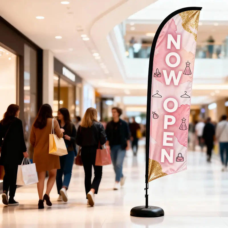 NOW OPEN Boutique Feather Flag | Retail Clothing Store Grand Opening ...