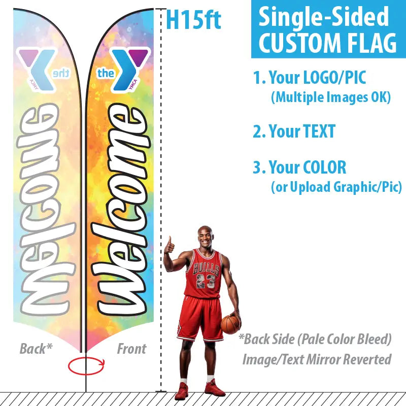 Extra Large Feather Flag Size XL - 15ft Pole | Wholesale -50% Discount – featherflags.us